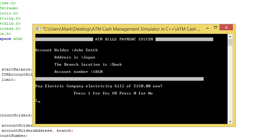 ATM Cash Management Simulator in C++ Free Source Code | SourceCodester